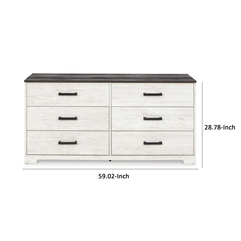 Gracie Oaks Wirksworth 6 Drawer 59.02" W Double Dresser | Wayfair
